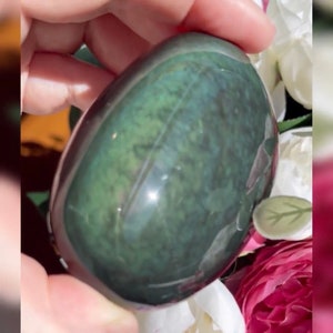 VERY RARE Large Velvet Obsidian Palm Stone Royal Velvet Obsidian ...