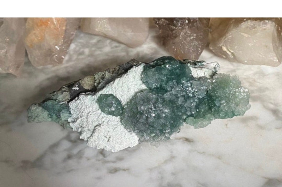 RARE Green Apophyllite Flower Disco Balls Large Specimen Botryoidal ...