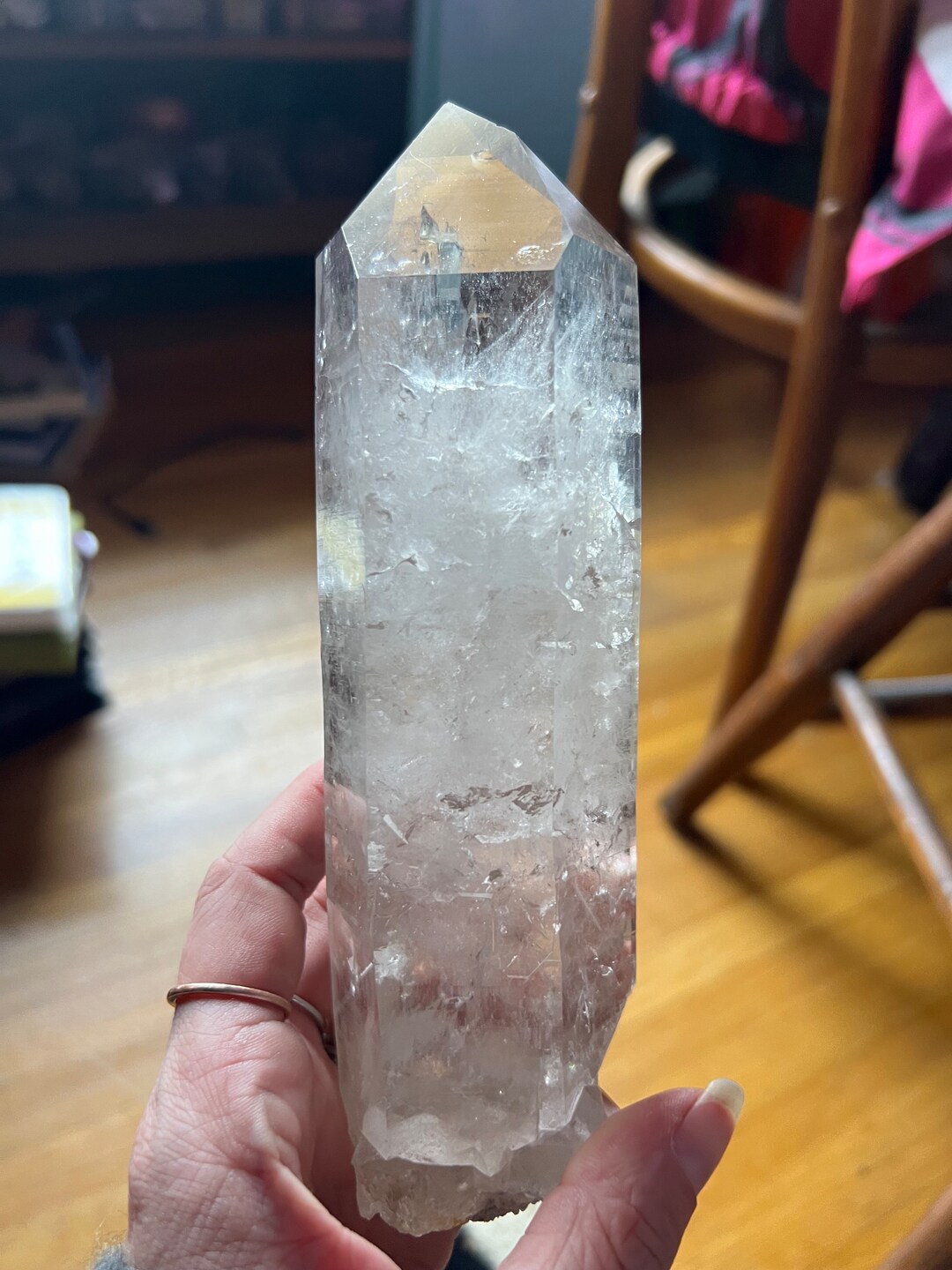 Rainbows ! Goveia Banana Very Large Clear Quartz Point Wand Minas ...