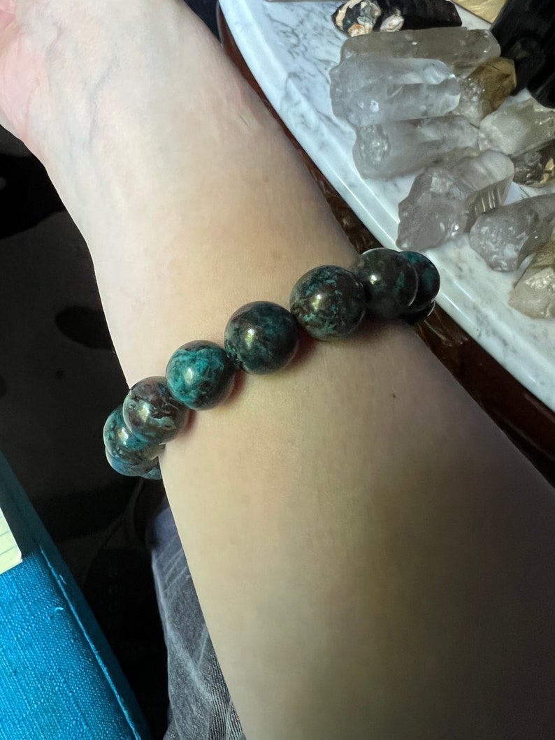 Unisex Copper Mine Copper Silica Minerals Large Beads Dioptase ...