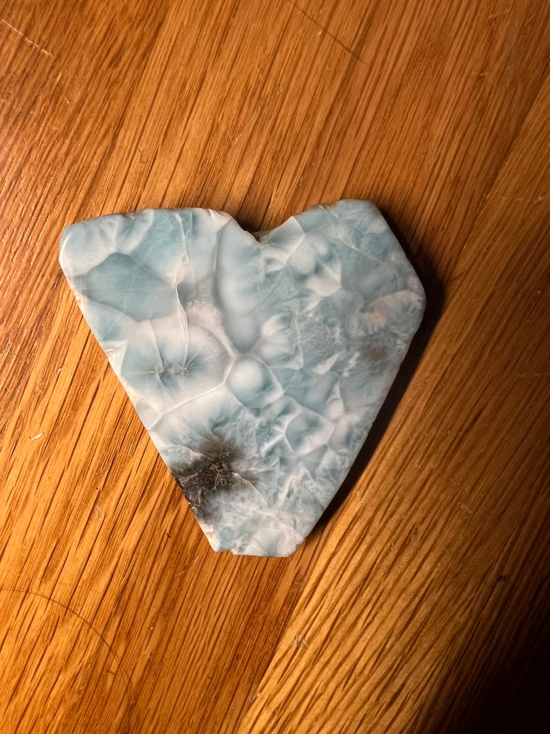 Heart Shaped Larimar Polished Dominican Republic Blue Pectolite Big ...