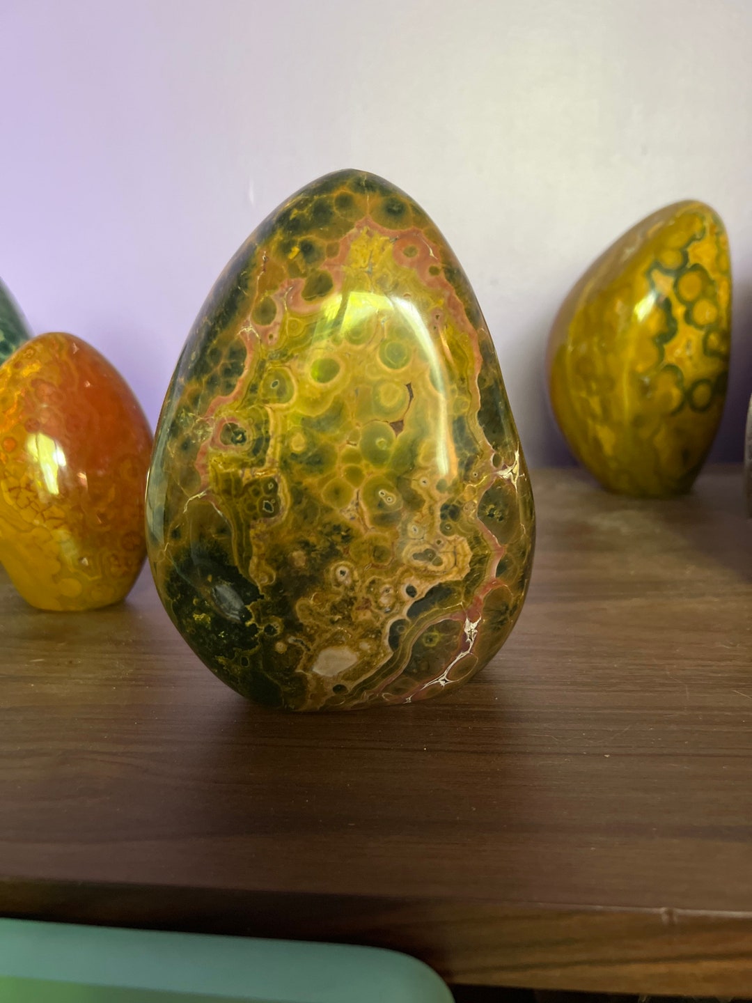 6.755 Ocean Jasper Orbicular Orbital Green Pink Orbs Big Large Huge ...