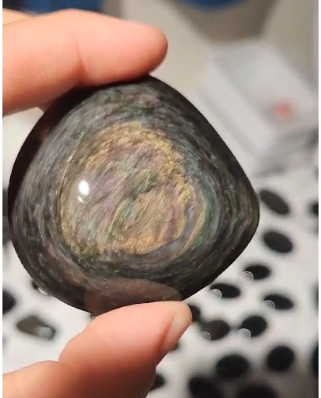 Best Quality Royal Velvet Obsidian Palm Stone Polished Freeform Rare ...