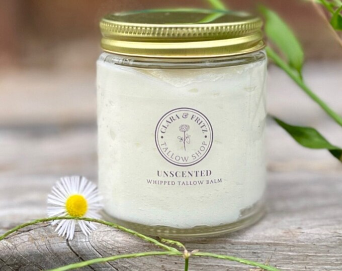 Unscented Tallow Balm Whipped Tallow Grass Fed Beef Tallow Face Cream