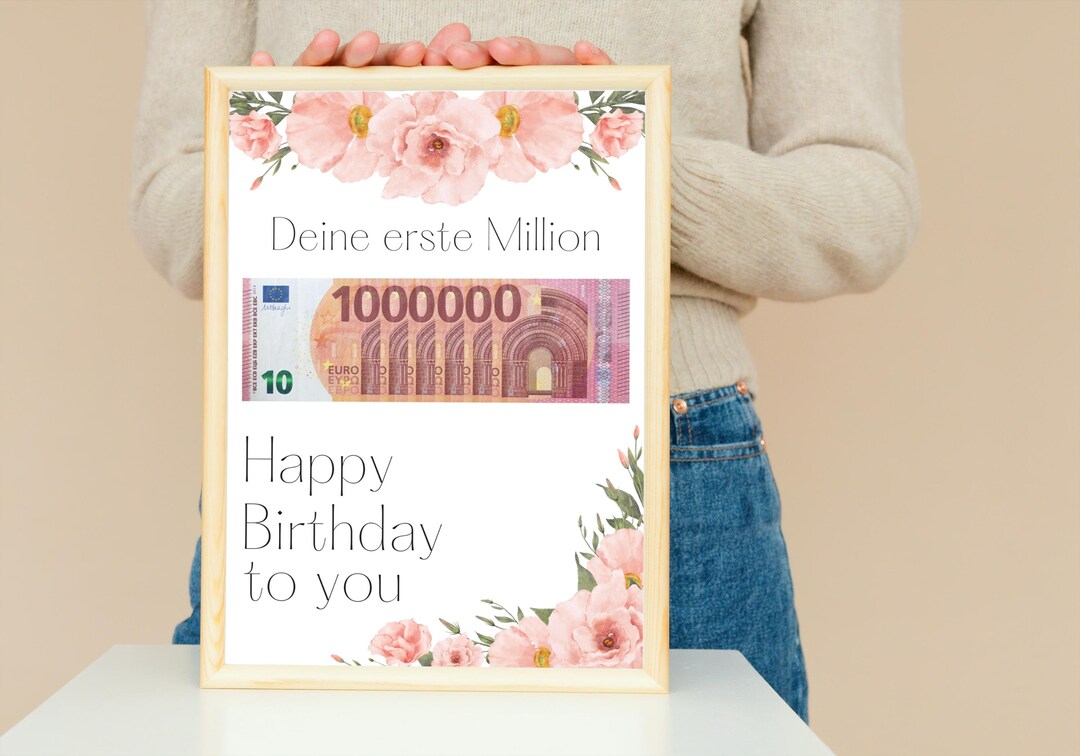 Birthday Money Gift Your First Million PDF Creative DIY Money Gift to ...