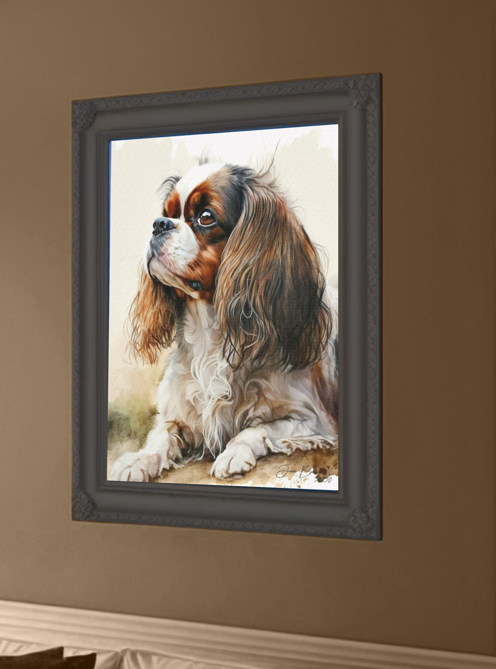 Watercolor Painting Cocker Spaniel ginger, Wall Art, Limited-edition ...