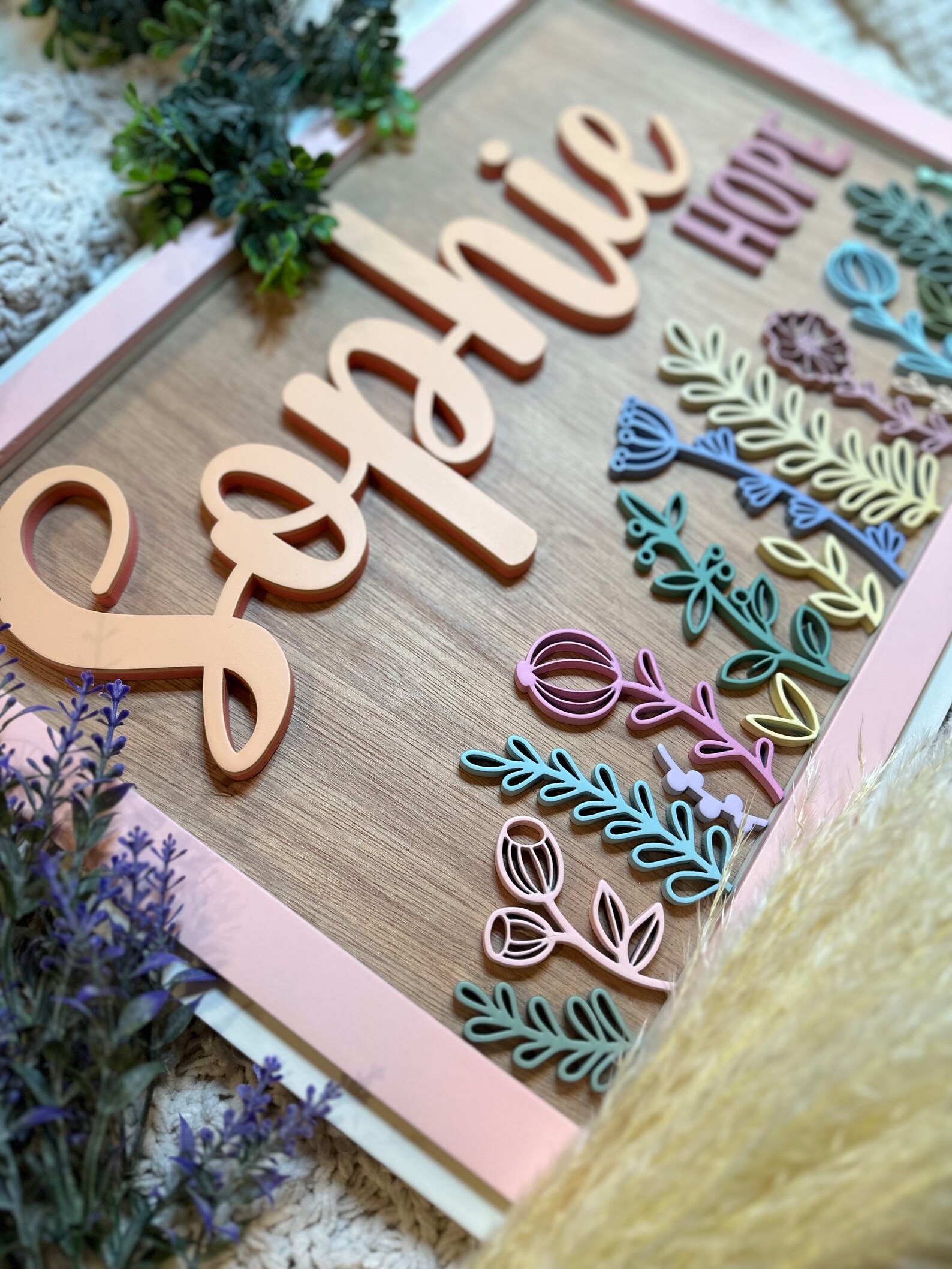 Wildflowers Personalized Nursery Sign, Wildflowers Theme, Nursery Sign ...