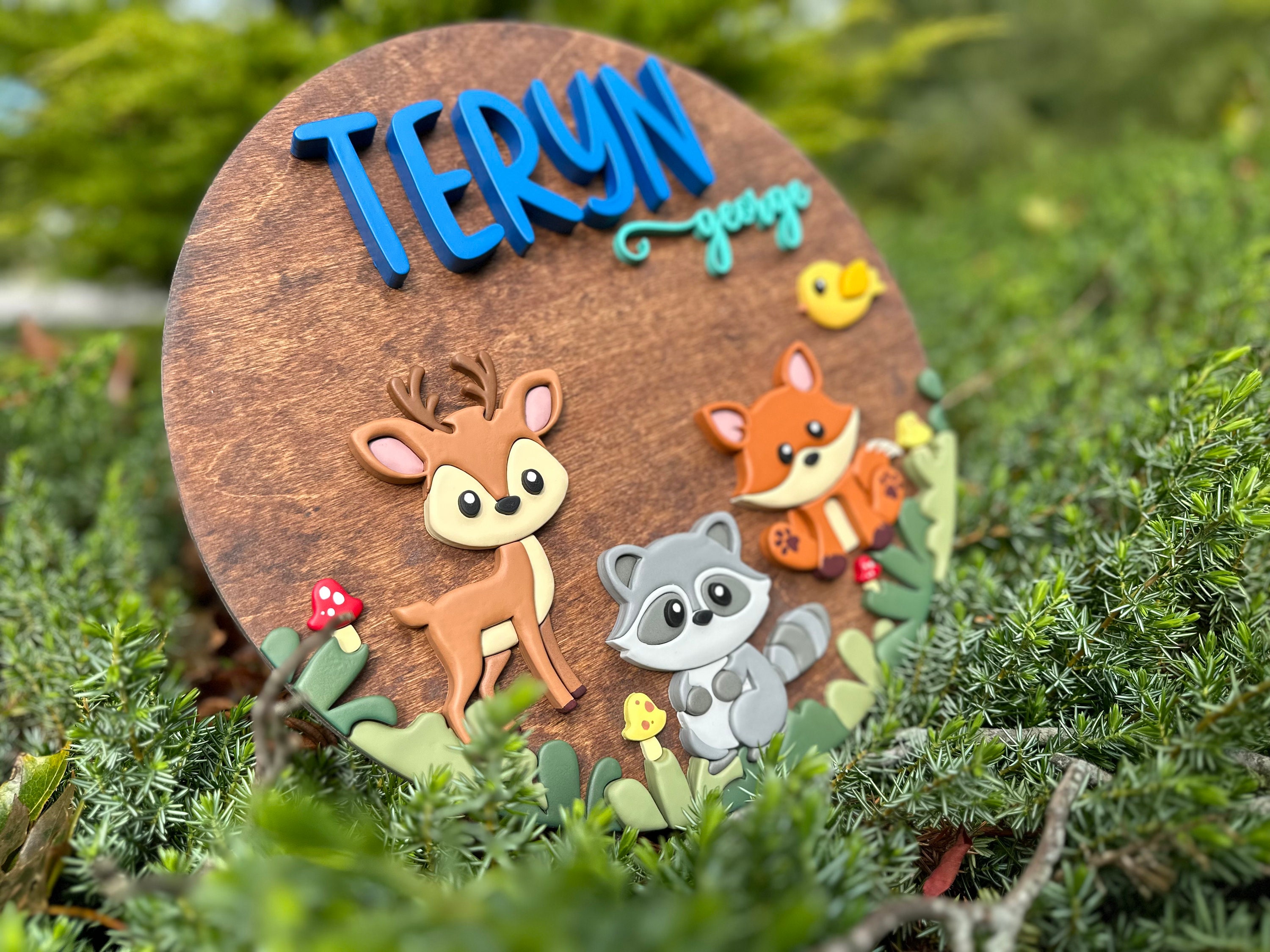 Woodlands Personalized Nursery Sign, Woodlands Theme, Name Sign, Kid's ...