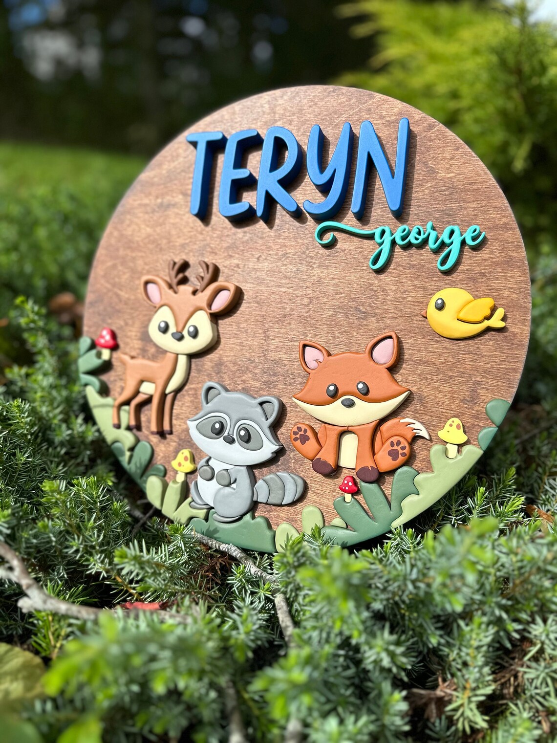 Woodlands Personalized Nursery Sign, Woodlands Theme, Name Sign, Kid's ...