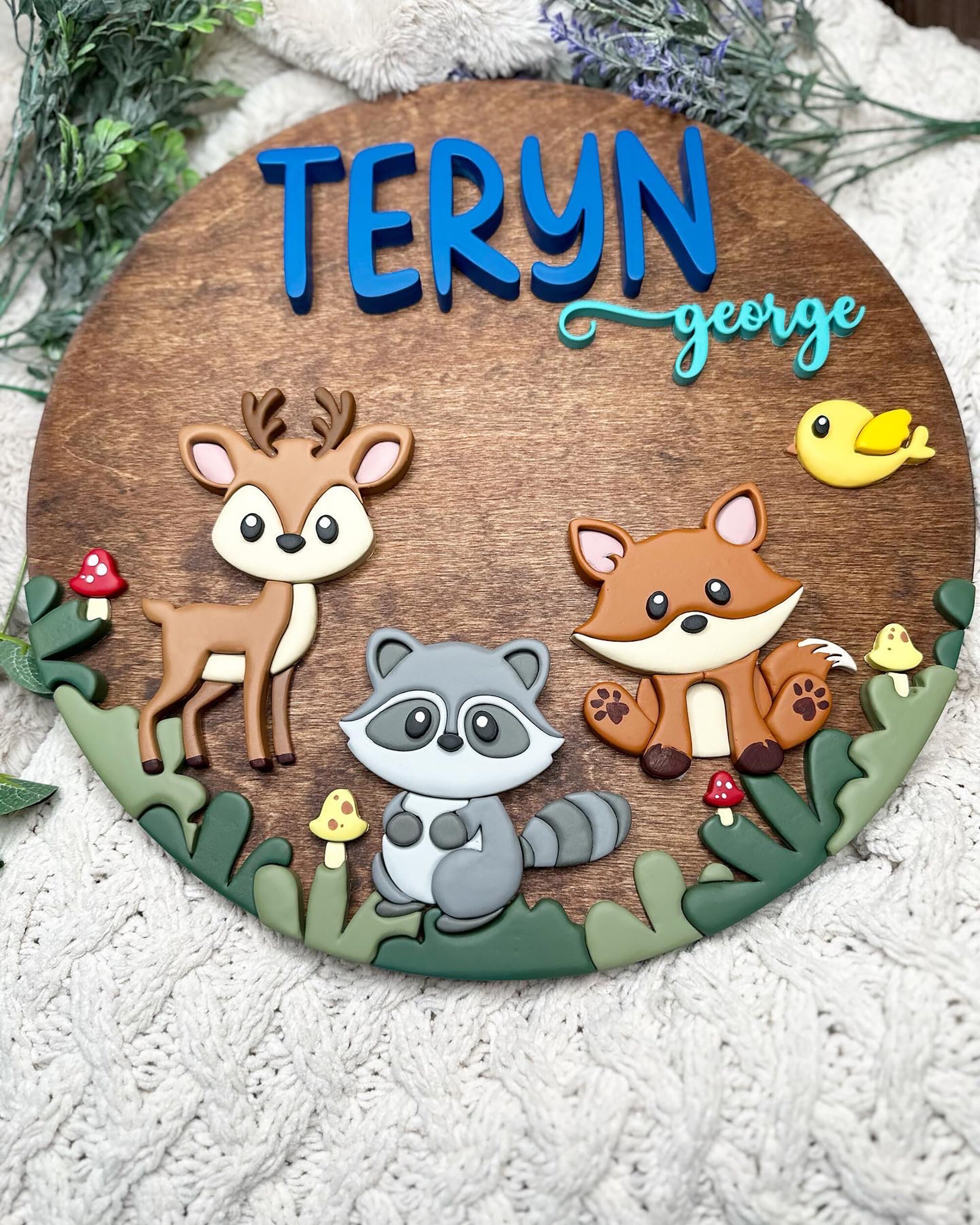 Woodlands Personalized Nursery Sign, Woodlands Theme, Name Sign, Kid's ...