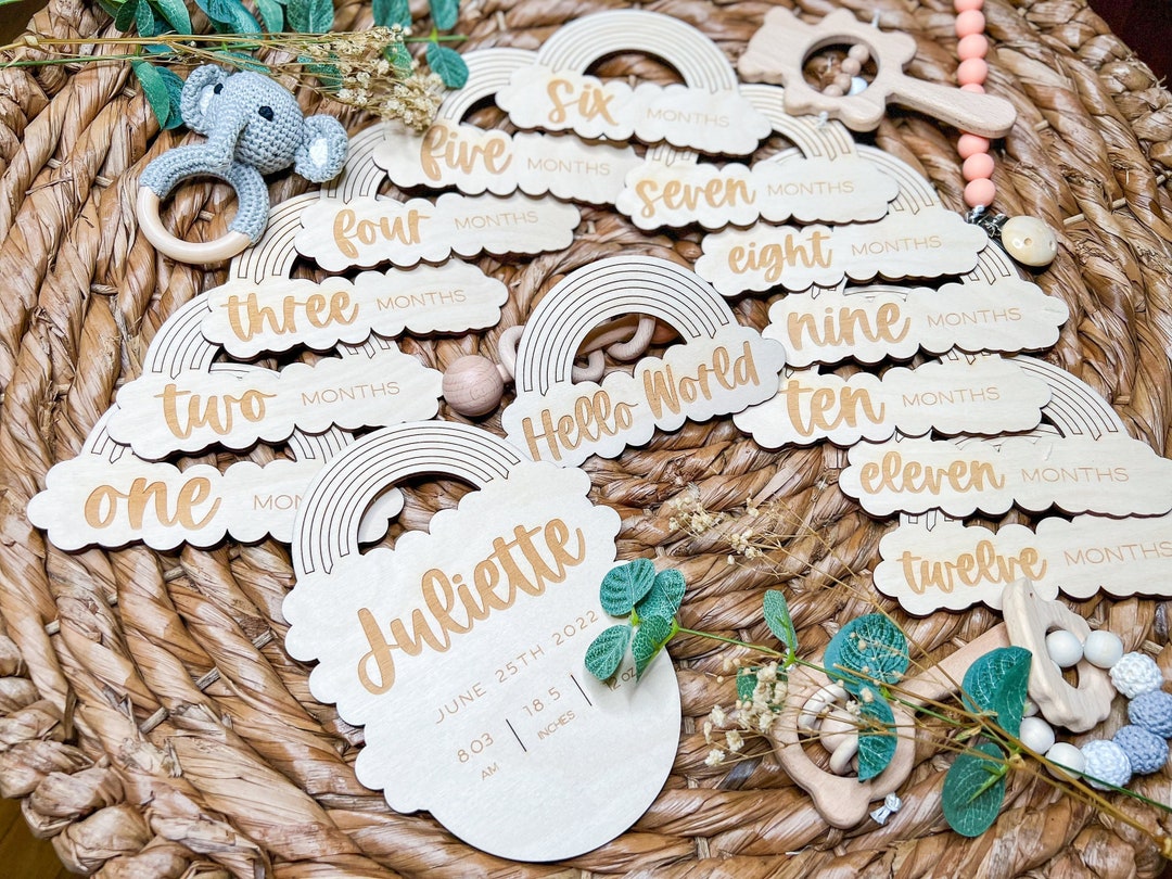 Baby Monthly Milestone Photo Prop Baby Shower Gift Baby First Year ...