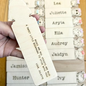 Personalized Kids Bookmarks Kids Reading Gift Wooden Bookmark Kids ...