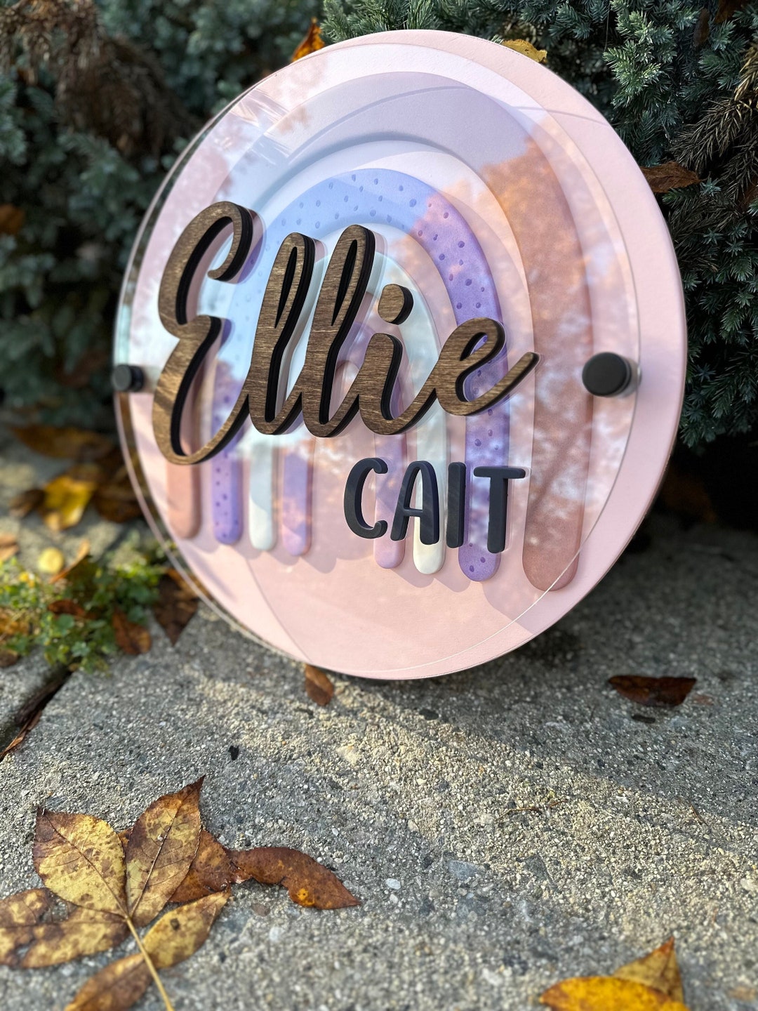 Rainbow Personalized Nursery Sign acrylic Standoffs, Rainbow Sign ...