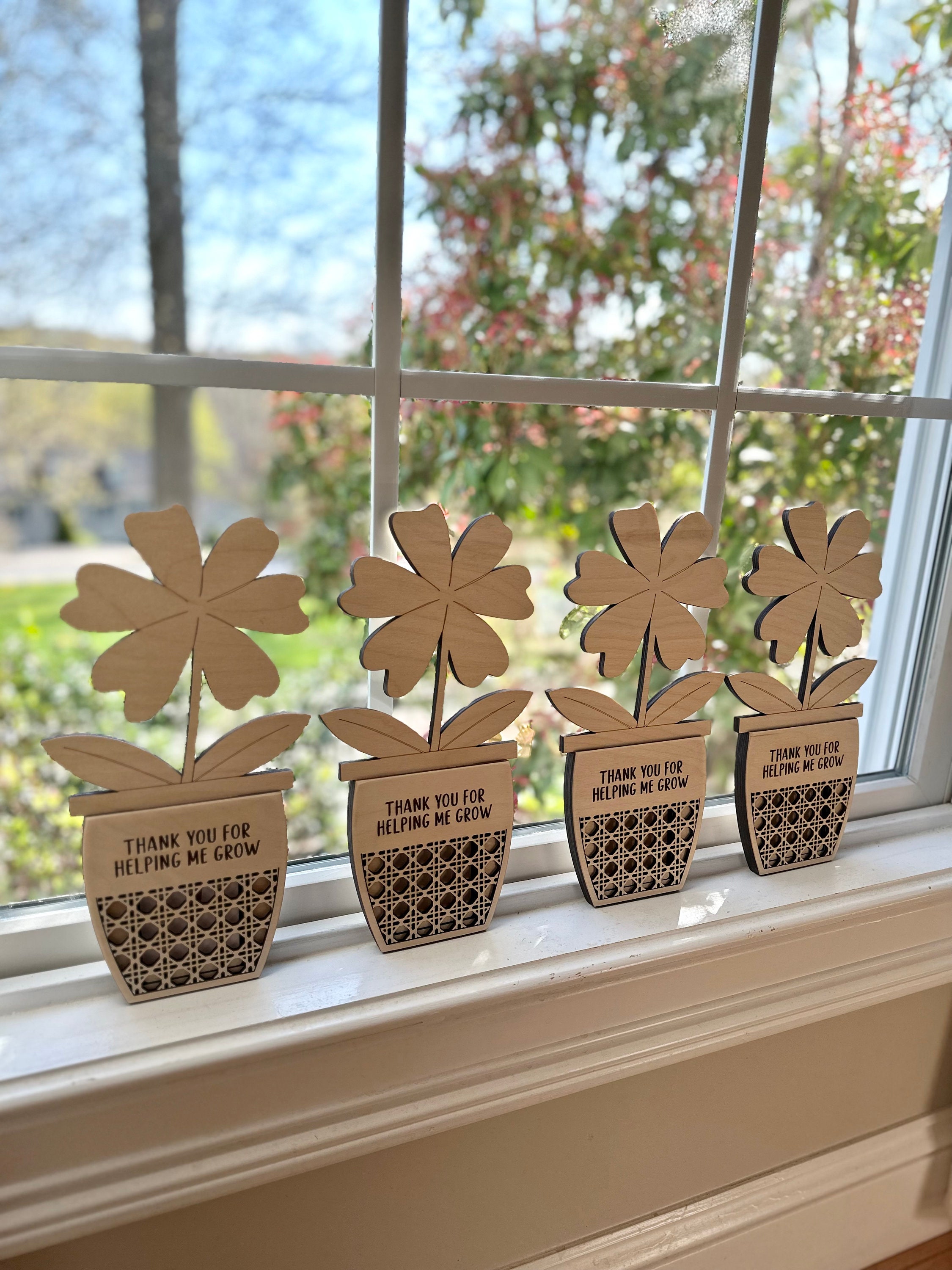 Flower Gift Card Holder customizable Texts Teacher Gifts - Etsy