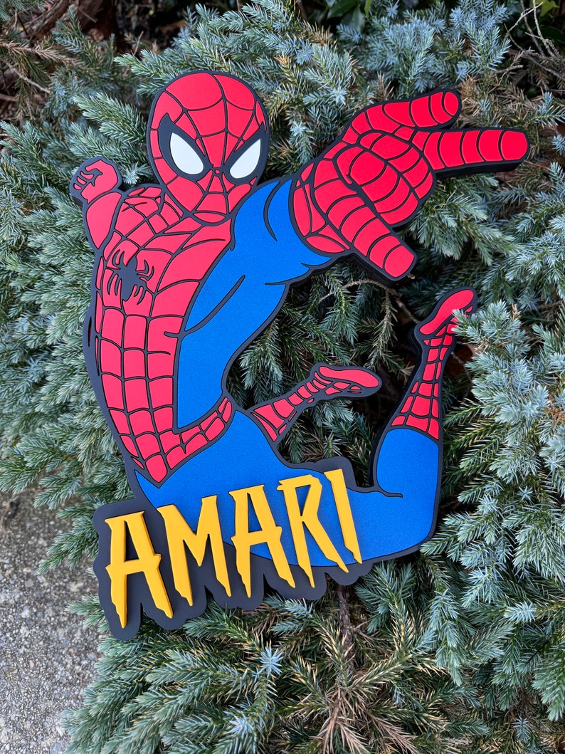 Personalized Spider Man Name Sign, Spider Name Sign, Custom Name Sign ...