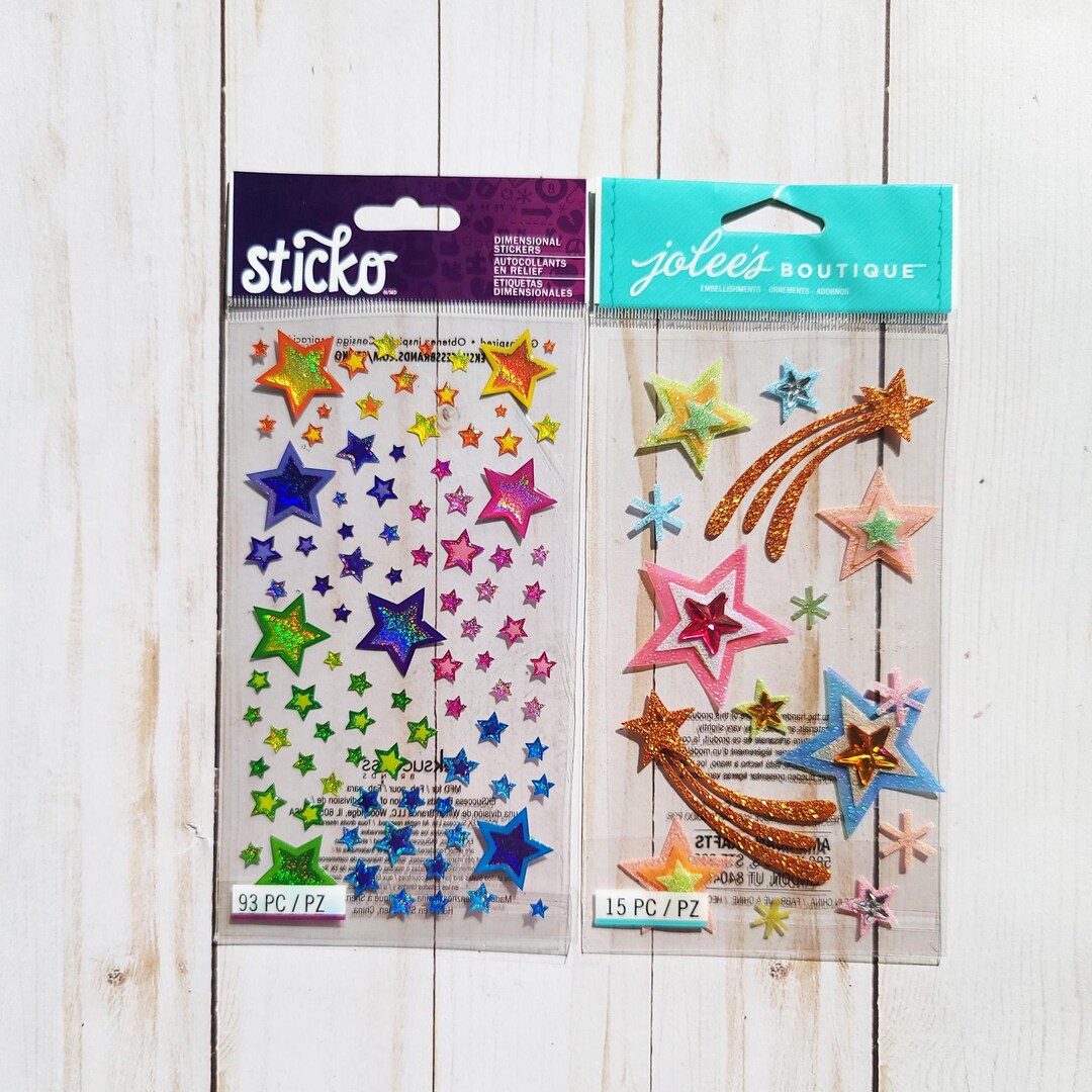 Stars Rainbow Stickers, Shooting Stars Dimensional Stickers, Sparkling ...