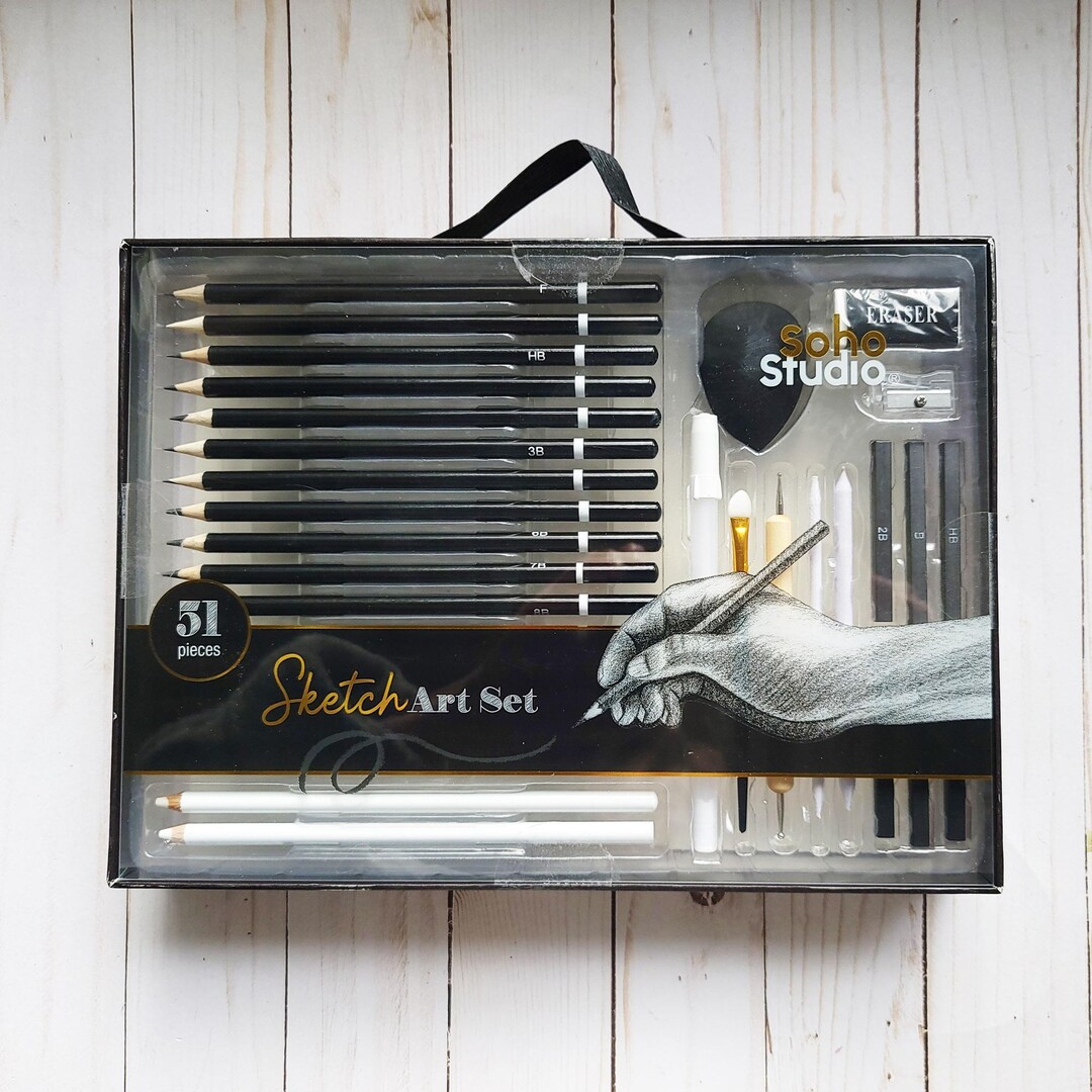 Drawing & Sketching Art Set 51 Pieces, Sketching Pads and Graphite ...