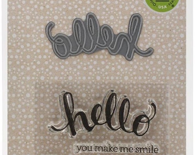 Hello Clear Stamps and Dies, Hero Arts Hello Cutting Die and Sentiments ...