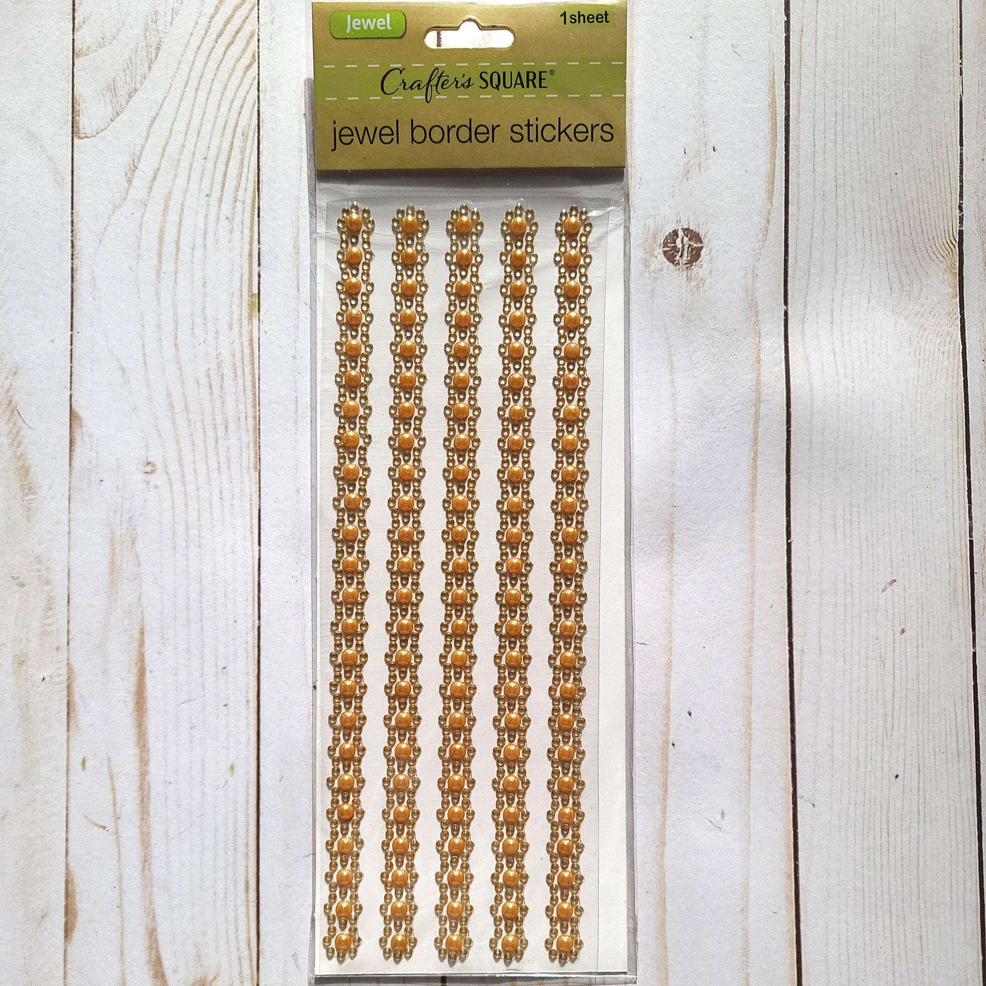 Jewel Flower Border Stickers, Gold-ish and Pink-ish Pearls Jewel ...