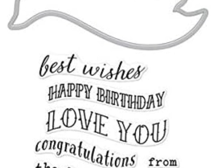 Stamps and Cut - Ribbon Messages Kit, Hero Arts DC 184, Metal Cutting ...