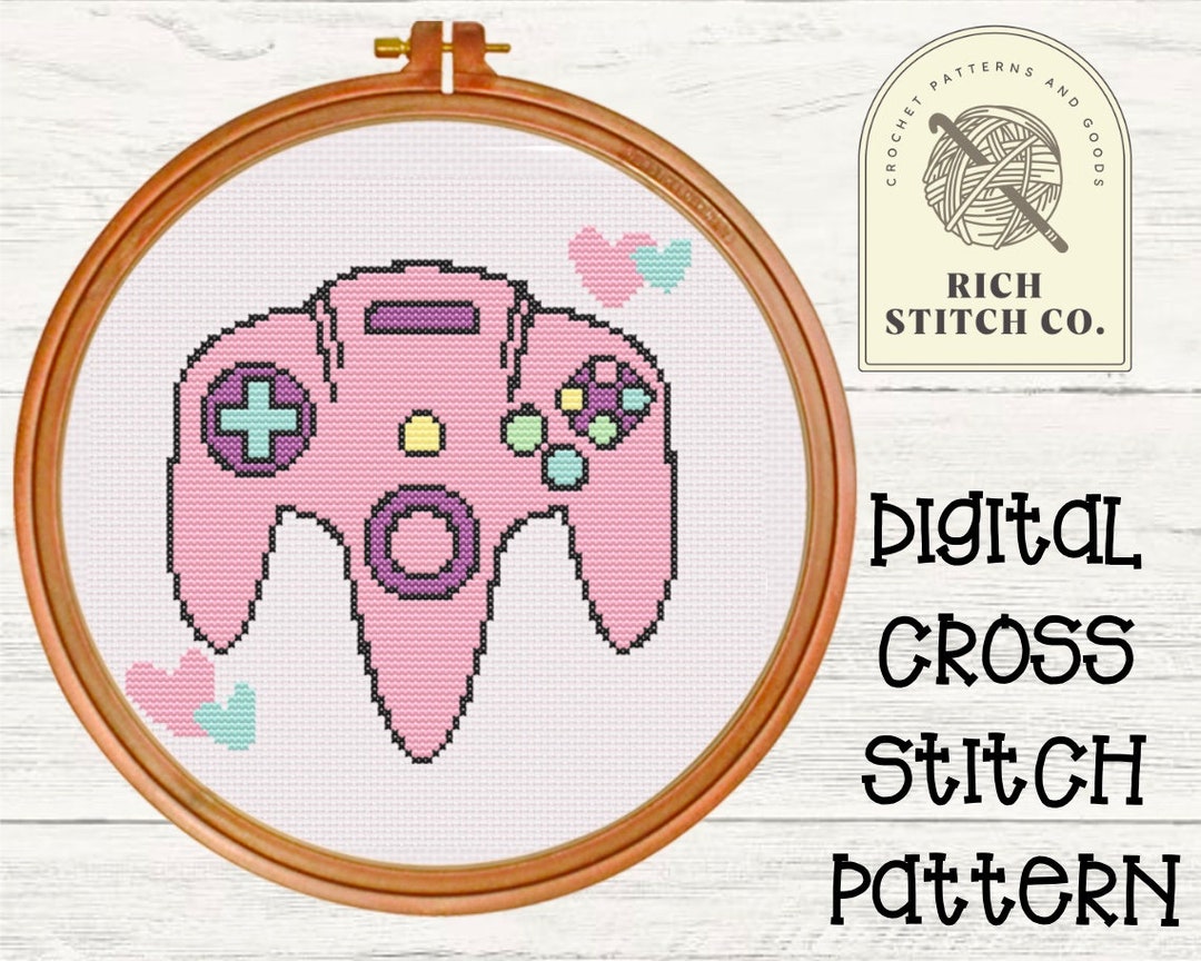N64 Controller Cross Stitch Pattern, Acnh, Video Game Cross Stitch ...