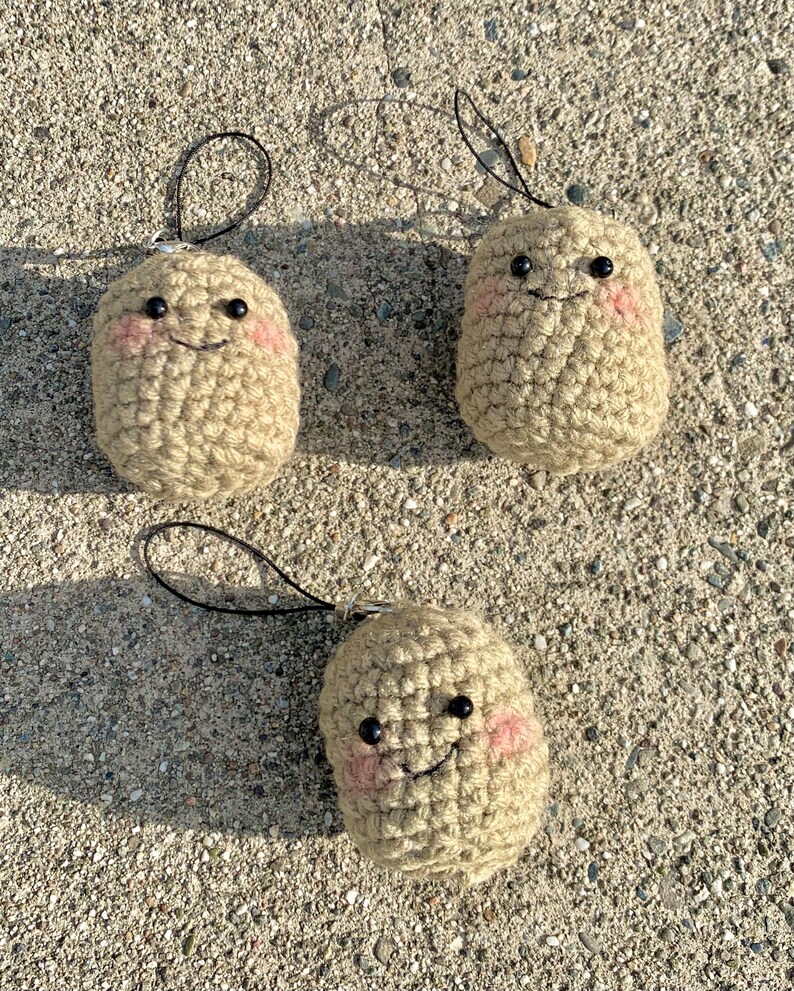 Potato Crochet Keychains | Cute Chubby Potato Plush | Derpy Cute ...