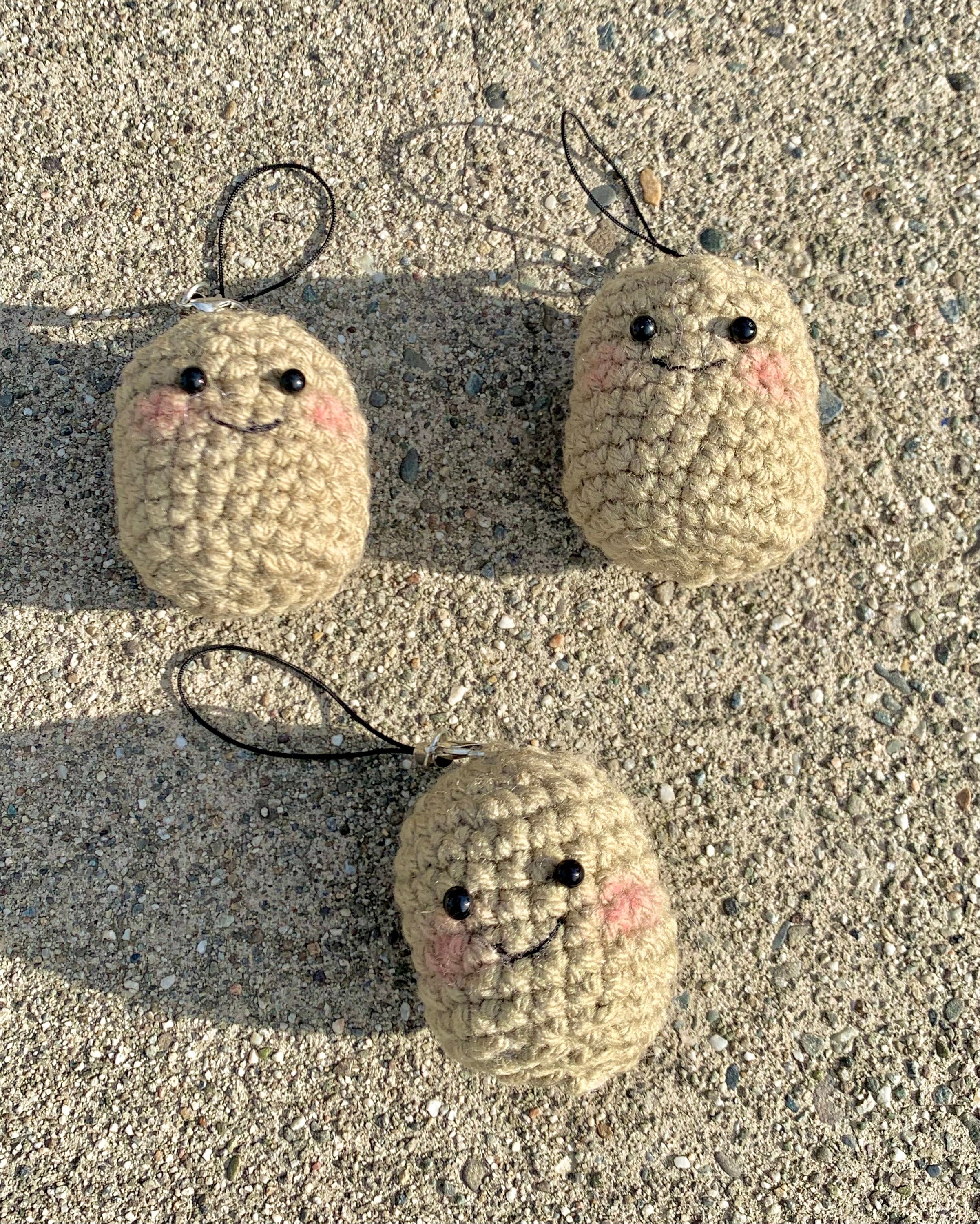 Potato Crochet Keychains | Cute Chubby Potato Plush | Derpy Cute ...