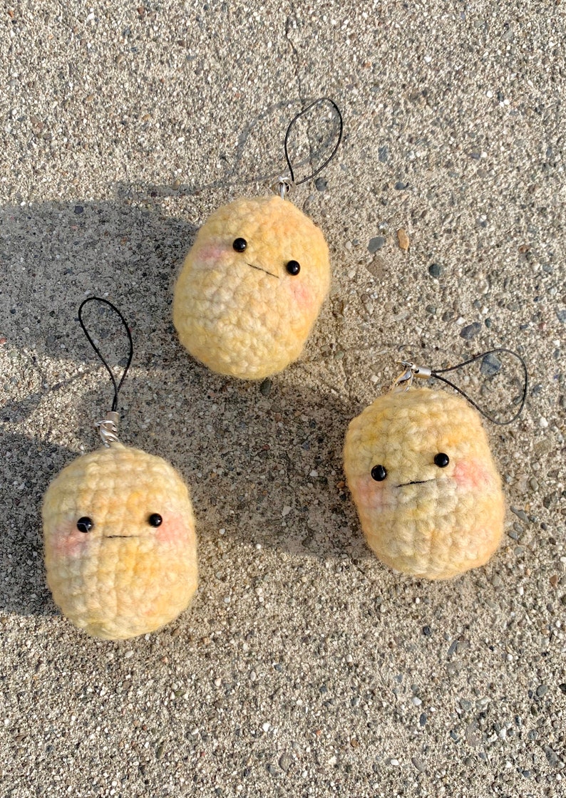 Potato Crochet Keychains | Cute Chubby Potato Plush | Derpy Cute ...