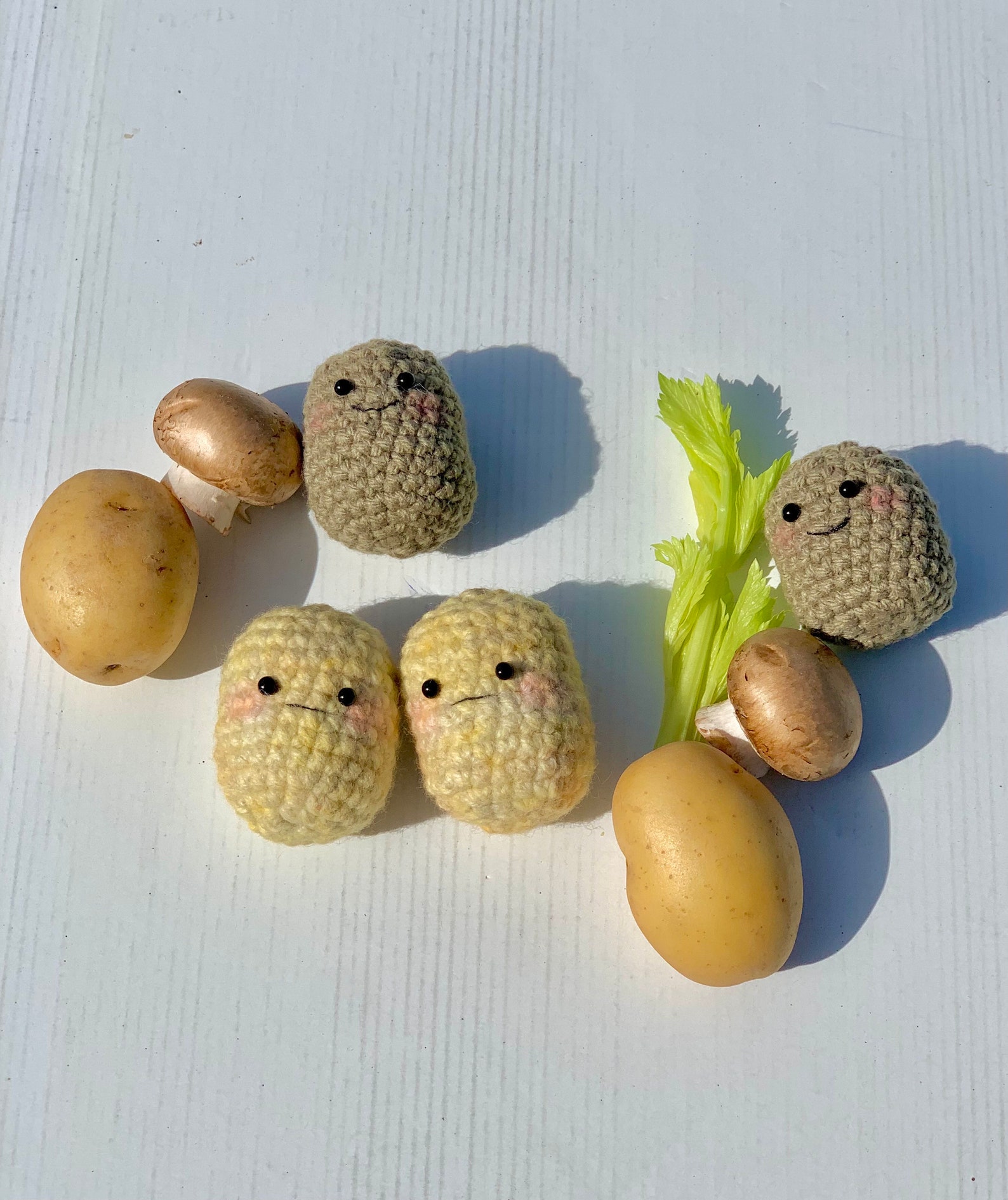 Potato Crochet Keychains | Cute Chubby Potato Plush | Derpy Cute ...