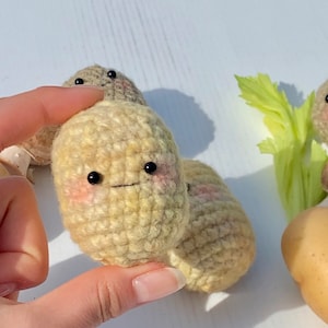 Potato Crochet Keychains | Cute Chubby Potato Plush | Derpy Cute ...