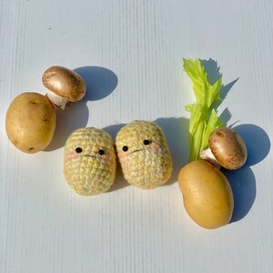 Potato Crochet Keychains | Cute Chubby Potato Plush | Derpy Cute ...