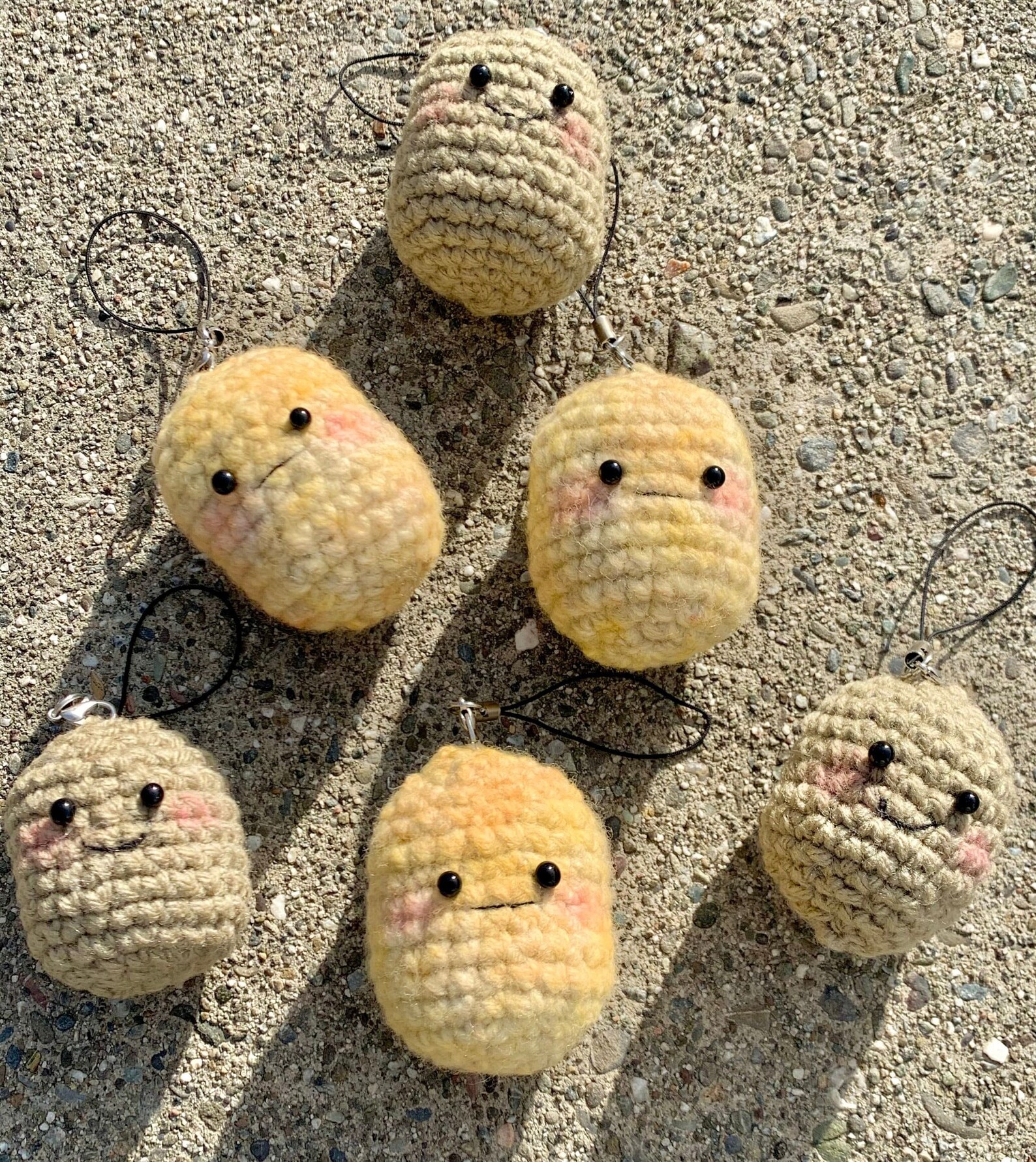 Potato Crochet Keychains | Cute Chubby Potato Plush | Derpy Cute ...