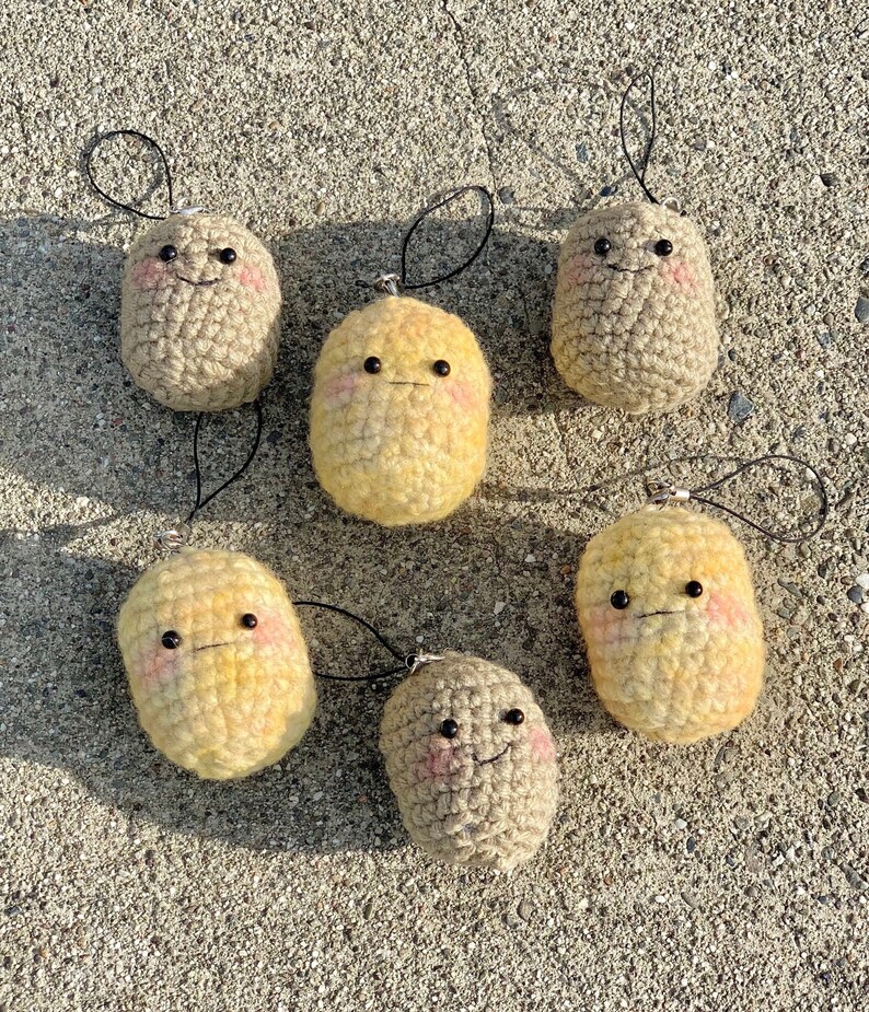 Potato Crochet Keychains | Cute Chubby Potato Plush | Derpy Cute ...
