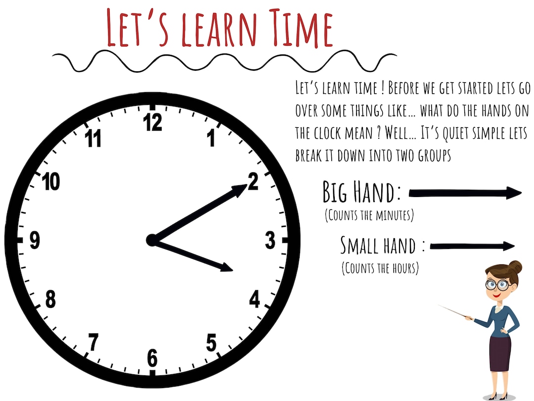Learning Time Printable Clock - Etsy