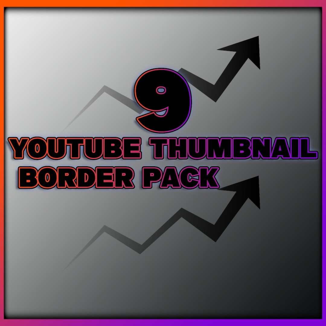 Gradient Youtube Thumbnail Borders Template Pack Featuring 9 Colors ...
