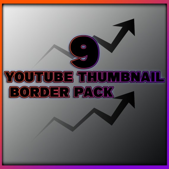 Gradient Youtube Thumbnail Borders Template Pack Featuring 9 | Etsy
