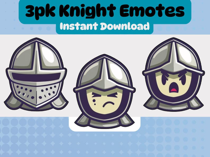 Chibi Knight Twitch Emotes: Medieval Warrior Art (112px, PNG) Digital ...