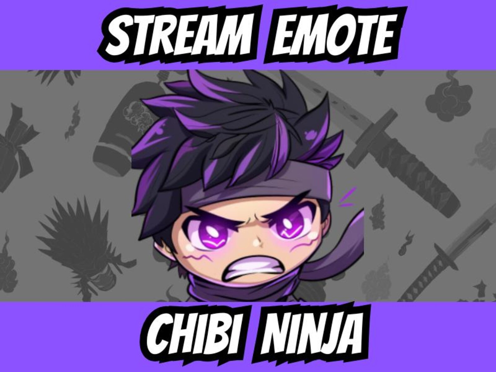 Purple Ninja Emote for Twitch, Discord, Youtube & Kick | Chibi Stream ...