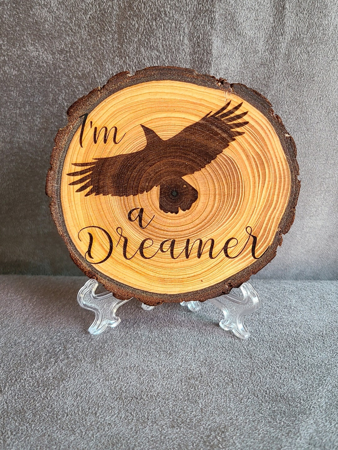 Crow Wood Picture, Wood Burned Decor, Wooden Wall Hanging, Tabletop ...