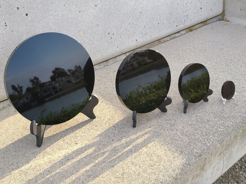 Obsidian Mirror You Choose! 2 Inch, 4 Inch, 6 Inch, 8 Inch; Small ...