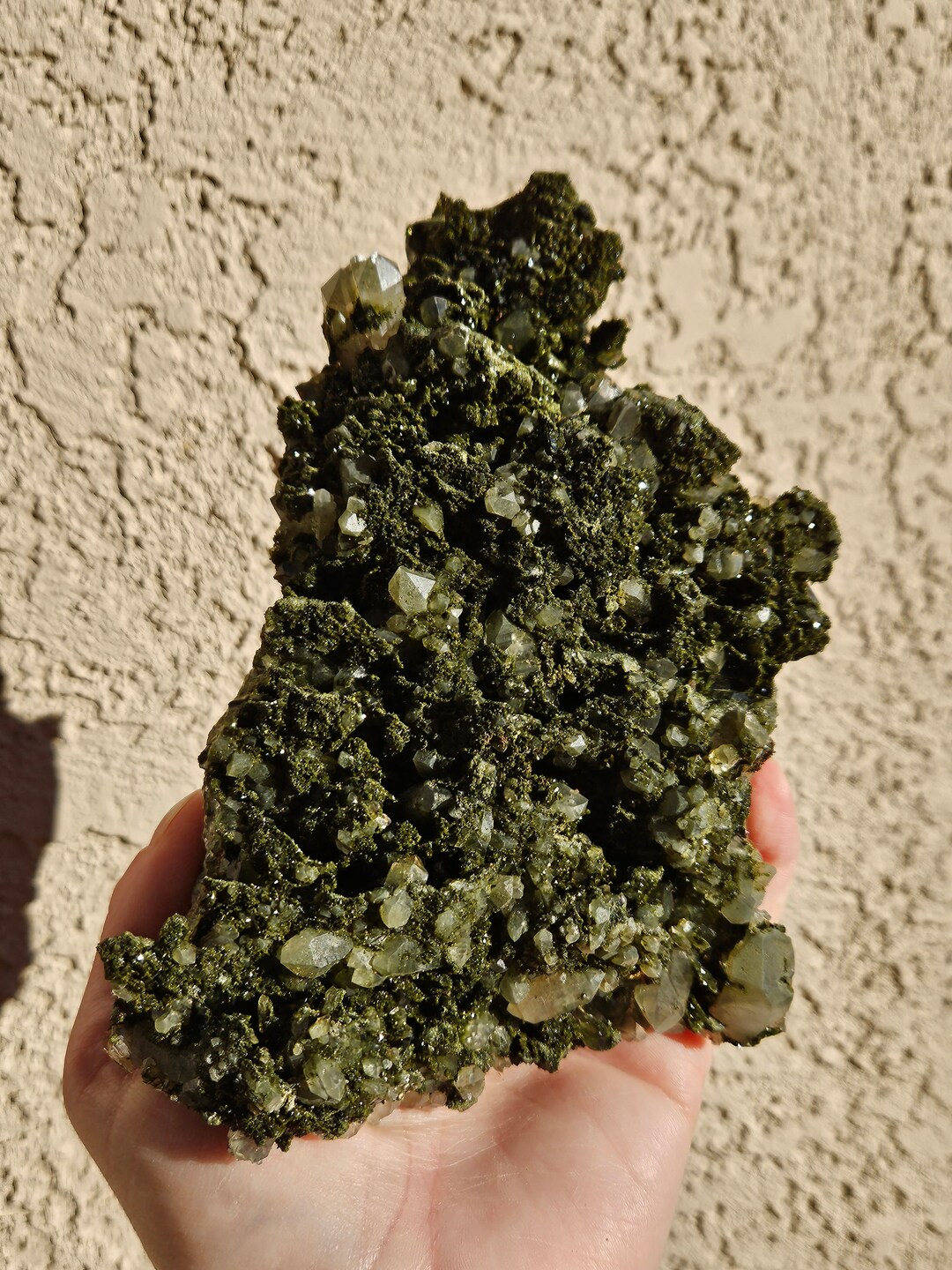 Epidote With Quartz, Forest Quartz Crystal, Rough Natural Specimen ...