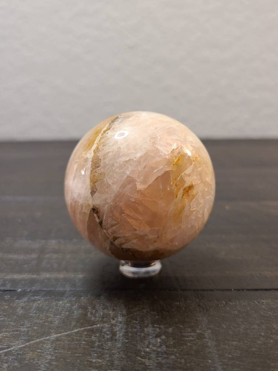 Hematoid Star Rose Quartz Sphere With Dendrite, Natural Crystal ...