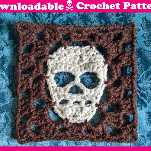Granny Goth Skully Square - Etsy