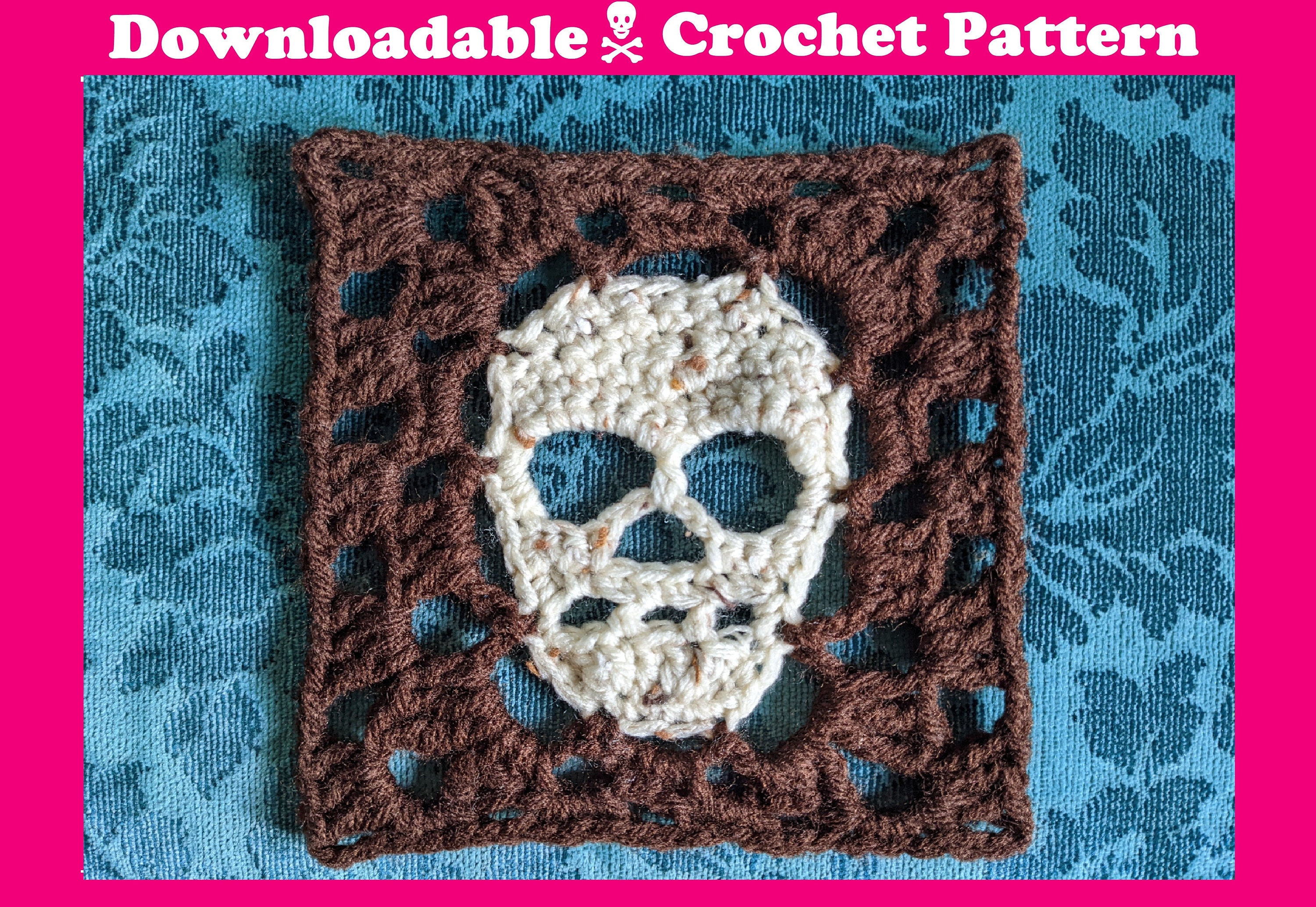 Granny Goth Skully Square | Etsy