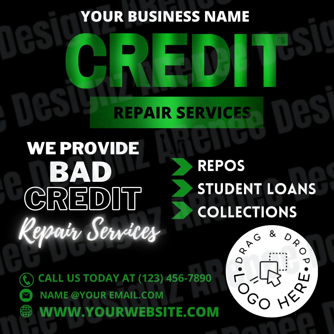 Set/7 Credit Repair Flyer Credit Restoration Templates Diy Social Media ...