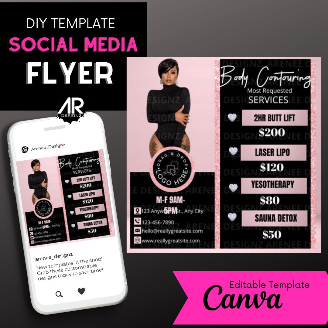 Body Contouring Flyer, Body Sculpting Flyer, Body Contouring Menu, Body ...