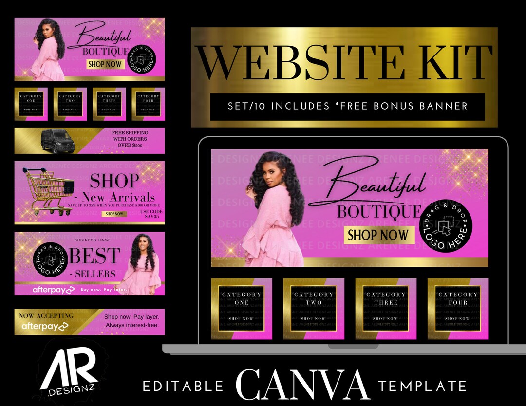 Website Banner Template, Wix, Shopify Website Template, Online Boutique ...
