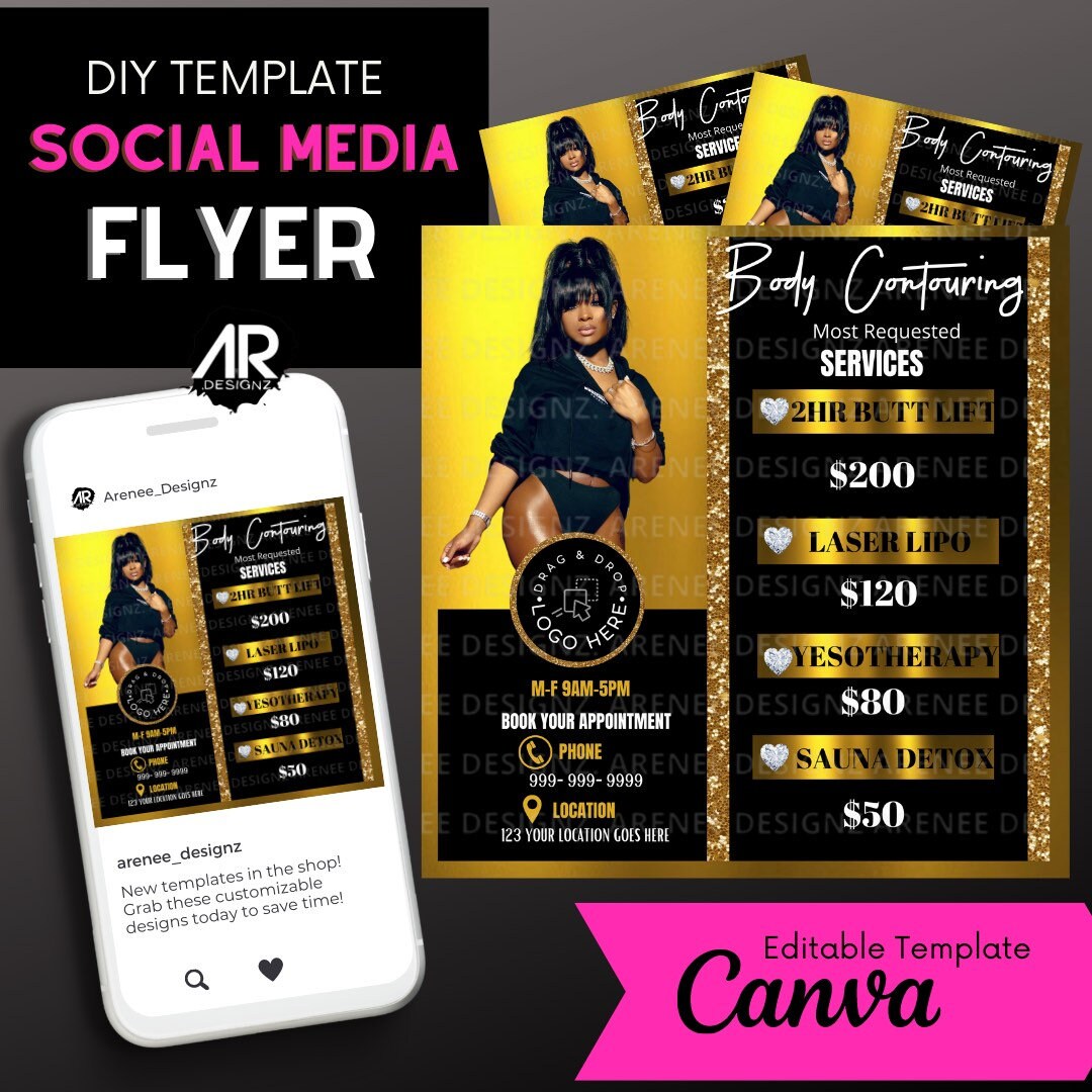 Body Contouring Flyer - Body Sculpting - Contouring Price List - Body ...