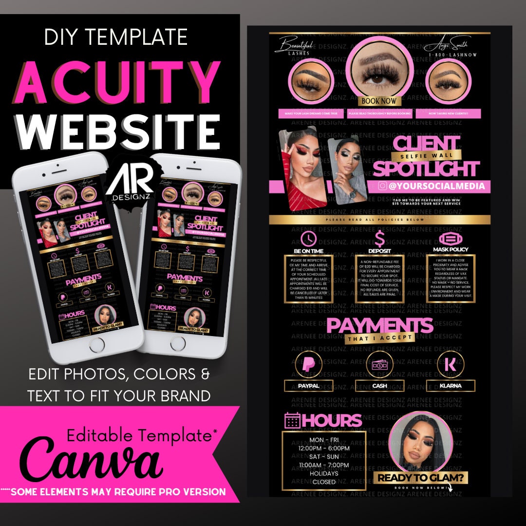 DIY Acuity Scheduling Template Acuity Booking Acuity Website Design ...