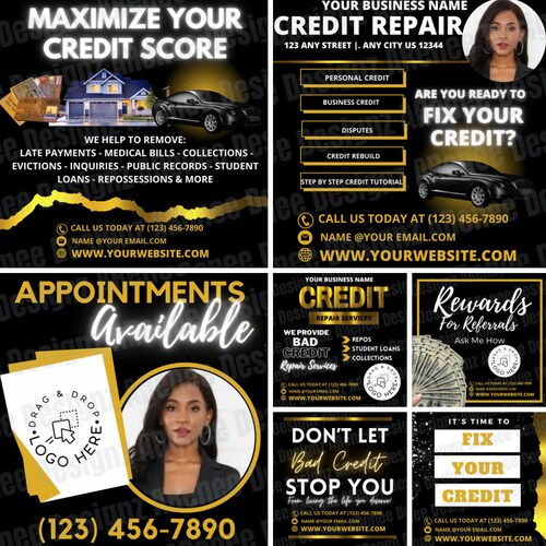 DIY Credit Repair Pack Services Flyer Business Social Media - Etsy